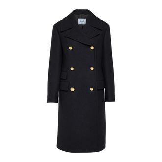 Prada Double-Breasted Coats - - Coats - Damen - Blau - S
