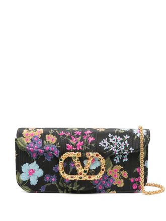 Valentino Garavani pochette &agrave; fleurs - Noir