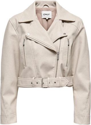 Only Only, Femme, Vestes, Beige, Taille: 36 FR Blazer &agrave; Manches Longues avec Col Revers et Fermeture &Eacute;clair