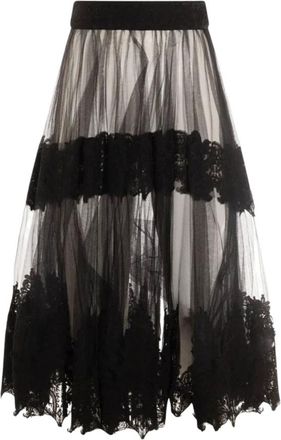 Elisabetta Franchi Femme, Jupes, Noir, Taille: 42 FR Jupes Midi