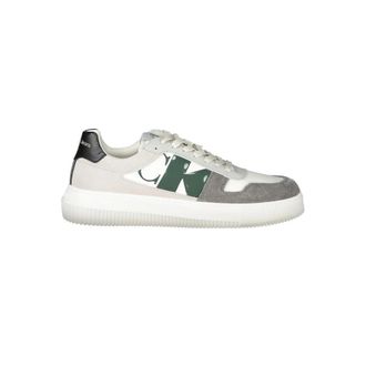 Calvin Klein Wei&szlig;e Herren Sneaker mit Gr&uuml;n-Schwarzen Details - - Shoes - Herren - Mehrfarbig - 44 EU