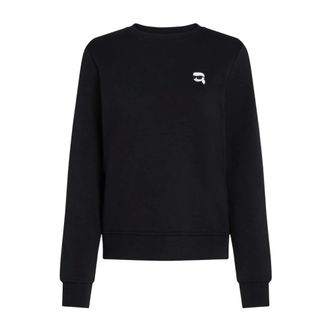Karl Lagerfeld SweaT-shirt Ikon Patch - Femme - Sweatshirts et sweats &agrave; capuche - Noir - Taille: 38 FR