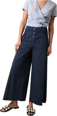 Alessia Santi Femme, Pantalons, Bleu, Taille: 34 FR Pantalon Palazzo