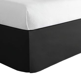 Levinsohn Textile Company Lux Hotel-Bettrock aus Mikrofaser mit klassischer L&auml;nge von 35,6 cm, King-Size-Bett, Schwarz