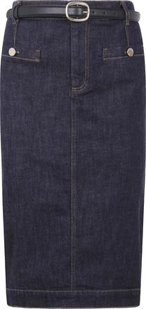 Self Portrait Femme, Jupes, Bleu, Taille: 34 FR Jupe Midi en Denim