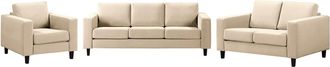 Norrwood home24 Polstergarnitur 3-2-1 Beige Samt Vaia 214 x 86 x 90cm Skandi