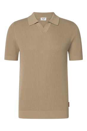 Joop Poloshirt JOOP JEANS Adrianor, Herren, Gr. XL, medium beige, Strick, Obermaterial: 100% Baumwolle, unifarben, regular fit normal, V-Ausschnitt, Rippb&uuml;
