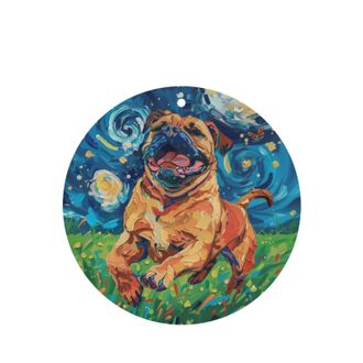 Generic Bullmastiff-Hundedruck Weihnachtsbaum Deko H&auml;ngende Ornamente Mit Schnur Weihnachtsschmuck Keramik Weihnachtsdeko