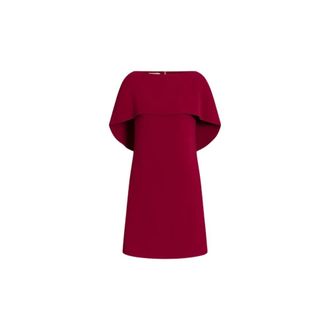 Alberta Ferretti Femme, Robes, Rouge, Taille: 38 FR Robe Courte &agrave; D&eacute;tail Cape