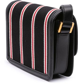 Saint Laurent Hobo Bags - Small Canvas Striped Solferino Satchel In Box - Gr. unisize - in Schwarz - f&uuml;r Damen