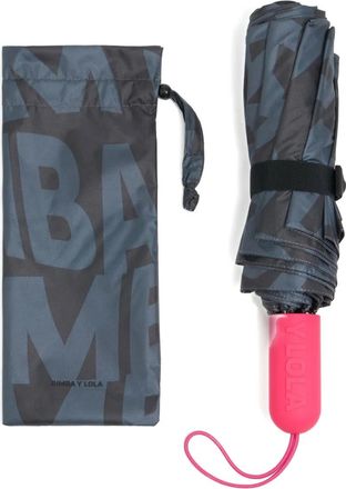 Bimba & Lola parapluie compact &agrave; logo imprim&eacute; - Bleu