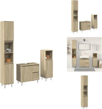 vidaXL Vidaxl - Ensemble de meubles de salle de bain 3 pcs chêne sonoma - Ensemble De Meubles De Salle De Bain - Ensembles De Meubles De Salle De Bain