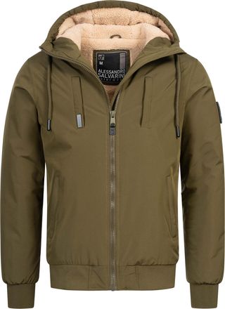 Alessandro Salvarini Herren Winterjacke AS-431 - Warm, Mit Teddyfellfutter & Kapuze