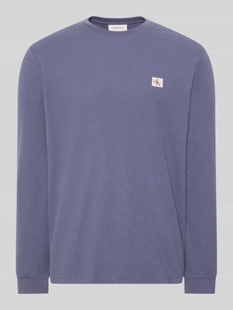 Calvin Klein Jeans Regular Fit Langarmshirt aus Baumwoll-Mix