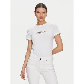 Guess T-Shirt W4YI03 J1314 Wei&szlig; Slim Fit