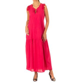 La Martina &Auml;rmelloses Maxikleid mit Spitzendetails - - Dresses - Damen - Rosa - XS