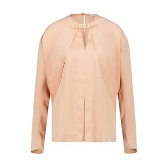 Paco Rabanne Satin-Langarmbluse - - Blouses & Shirts - Damen - Rosa - S