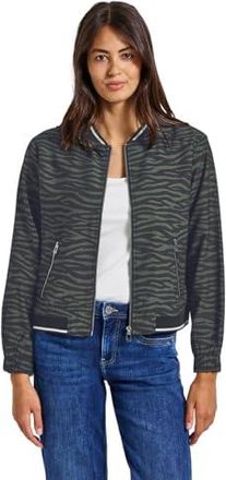Street One Damen Gemusterter Blouson Fantaisie, Mid Vert, 36 Femmes