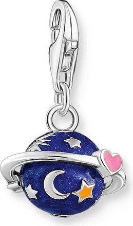 Thomas Sabo Thomas Sabo Charm Club Original Charm-Anhänger Saturn mit bunter Kaltemaille Recyceltes 925 Silber Kaltemail 2041-041-7