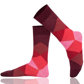 MySocks Kn&ouml;chelsocken Diamant Entwurf Burgund rosa