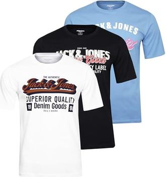 Jack & Jones Jjethan Mp Noos T-shirt &agrave; manches courtes et col ras du cou pour homme (lot de 3), XL