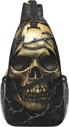 Generic Sac &agrave; bandouli&egrave;re gothique avec t&ecirc;tes de mort et murs de vigne pour homme