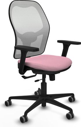 Piqueras y Crespo Schreibtischstuhl in Rosa und Wei&szlig;, mit 3D-Armlehnen, h&ouml;henverstellbare Lendenwirbelst&uuml;tze, ausgestattet mit Syncro/Traslack und injiziertem Schaumsto