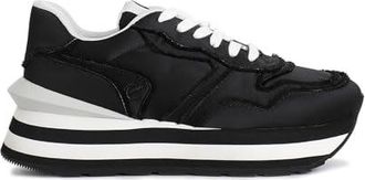 Caf&egrave;noir Baskets en Tissu &Agrave; Franges, pour Femme, Couleur Noir, Taille 38