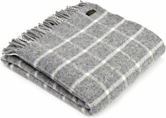 Tweedmill Tweedmill &Uuml;berwurf aus reiner Schurwolle, kariert, Grau