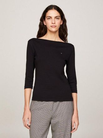 Tommy Hilfiger 3/4-Arm-Shirt NEW CODY SLIM BOAT-NK 3/4SLV mit Logostickerei