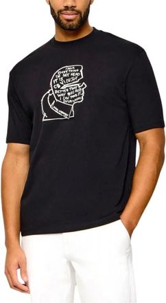 Karl Lagerfeld T-shirt col rond - Homme - Tops - Noir - Taille: S