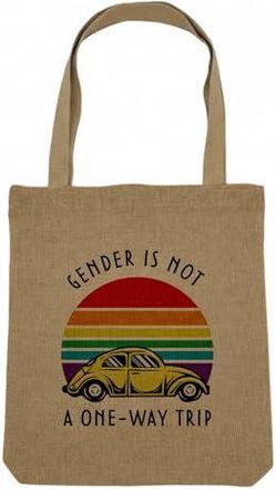 Fabulous Sac Shopping Tote Bag Aspect Lin - Gender is not a One-way Trip LGBTQ+ Gay Lesbien - Sac de Courses Toile Epaisse 360g Beige Naturel Cabas Port&eacute; Epaul