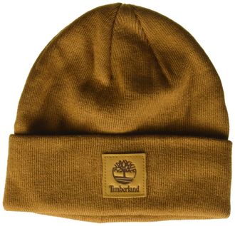 Timberland Damen Klassische Beanie-Mütze, Aufnäher aus Weizenleder, Einheitsgröße