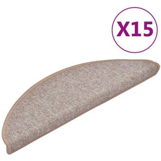 vidaXL Stufenmatten 15 Stk. 56x17x3 cm Hellbraun Halbrund Vidaxl