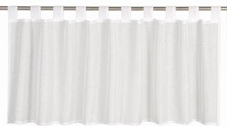 Elbersdrucke halbtransparente Bistrogardine Effecto 00 wei&szlig; 48 x 140 cm Scheibengardine f&uuml;r K&uuml;che K&uuml;chenfenster Sichtschutz 196554