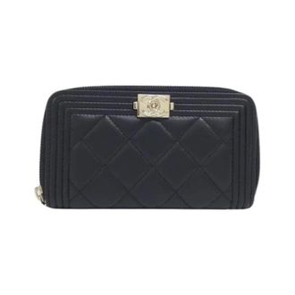 Chanel Portefeuille en cuir doccasion - Femme - Pre-owned - Noir - Taille: ONE Size