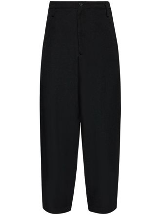 Yohji Yamamoto pantalon en laine - Noir