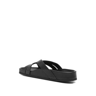 Tom Ford Crossover Strap Calf Leather Sandals - Black