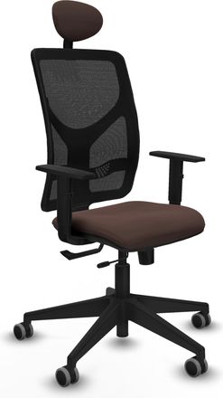 Piqueras y Crespo Verstellbarer Stuhl mit Rollen, 1D-Armlehnen, h&ouml;henverstellbare Lendenwirbelst&uuml;tze und festes Kopfteil, ausgestattet mit Syncro/Traslack und Schneides