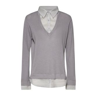 Silvian Heach Damen, Strickwaren, Grau, MGr&ouml;&szlig;e
