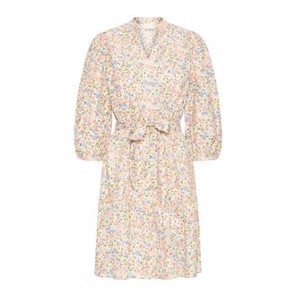 Ichi Blumiges Cloud Dancer Kleid - - Dresses - Damen - Mehrfarbig - 2XL