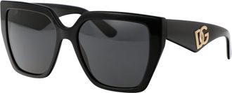 Dolce & Gabbana 0DG4438 Oversized Acetate Sunglasses - Black