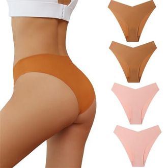 Generic Culottes de bikini pour femmes - Sous-v&ecirc;tements extensibles sans couture - Sous-v&ecirc;tements invisibles et respirants - Coupe en V - Hipster dentra&icirc;nemen