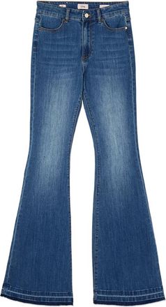 Oltre Femme, Jeans, Bleu, Taille: 46 FR Jean &Eacute;vas&eacute; avec Ourlet Effiloch&eacute;