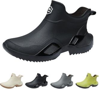 Generic Bottes de pluie pour homme en caoutchouc durable imperm&eacute;ables et antid&eacute;rapantes pour le jardinage, la p&ecirc;che, lagriculture, la marche, la boue, Noir, 3