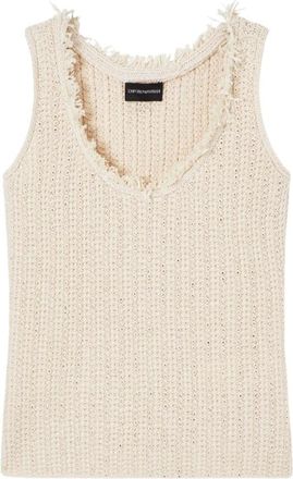 Emporio Armani Femme, Tops, Beige, Taille: 36 FR D&eacute;bardeur