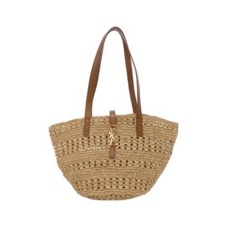 Saint Laurent Pre-owned Panier Small Raffia Shoulder Bag - Femme - Pre-owned - Beige - Taille: ONE Size
