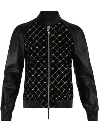Giuseppe Zanotti Bomberjacke mit Monogrammmuster - Schwarz