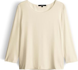 someday Damen Dreiviertelarmshirt | KIROSA Slim Basicshirt aus ECOVERO Viskosemix Buttercream, 36