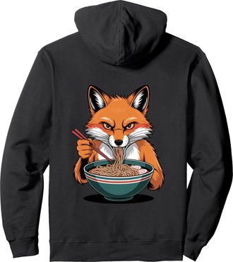 Shinkai Frecher Fuchs mit Onigiri Japan Streetwear Pullover Hoodie